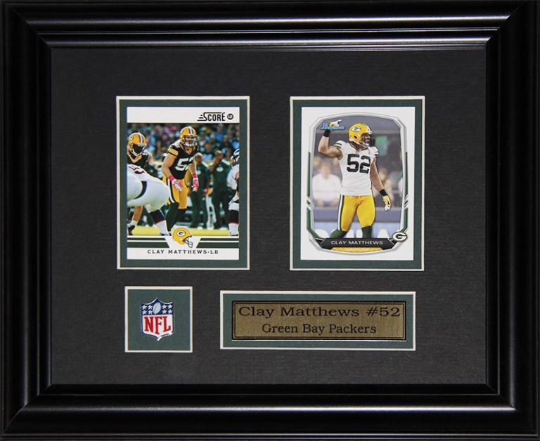 Clay Matthews Green Bay Packers 2 Cards Framed - Athena Posters