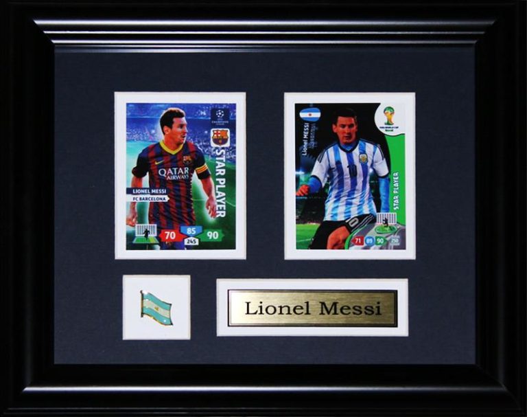 Lionel Messi Barcelona Soccer FIFA 2 Cards Framed - Athena Posters